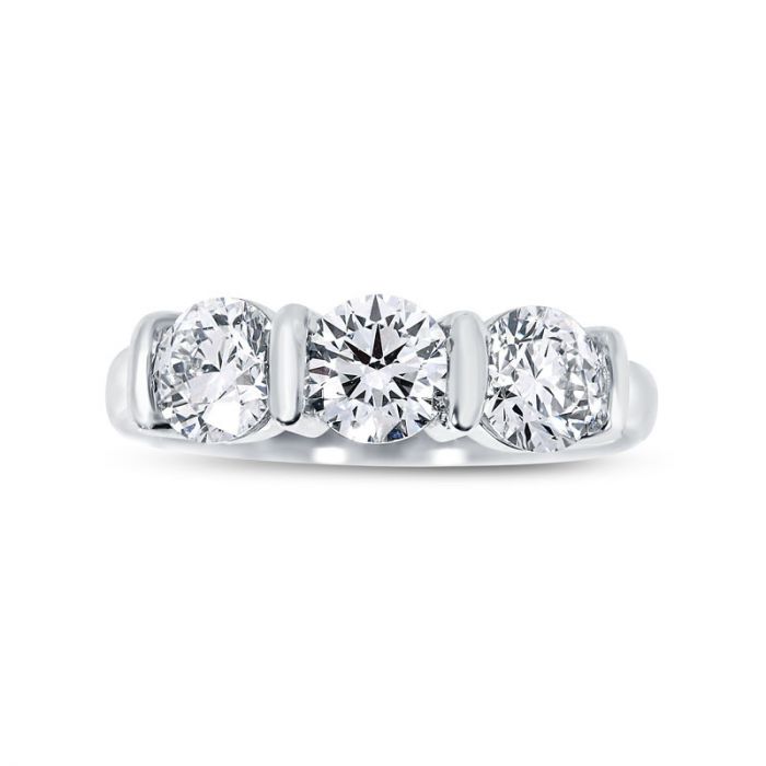 Tension Set Lab Grown Trilogy Engagement Ring | Reve Diamonds