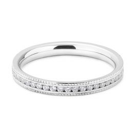 Classic 2.2mm Mille Grain Set Half Band Diamond Wedding Ring - Reve ...