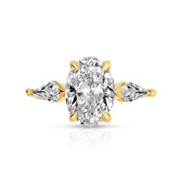 Oval and Kite side stones Diamond Engagement Ring | Reve Diamonds