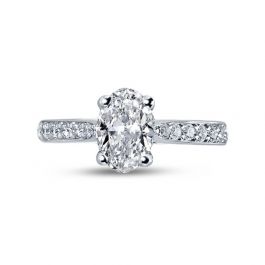 Oval Cut Pave Setting Engagement Ring | Reve Diamonds