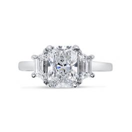 Radiant Shape Trapezoids Trilogy Diamond Engagement Ring | Reve Diamonds