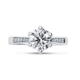 Twist Bridge Set Round Shape Diamond Engagement Ring| Reve Diamonds